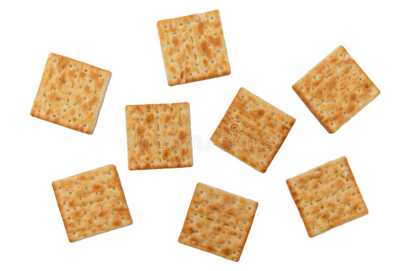 Crackers on a White Background. Stock Image - Image of flooring ...