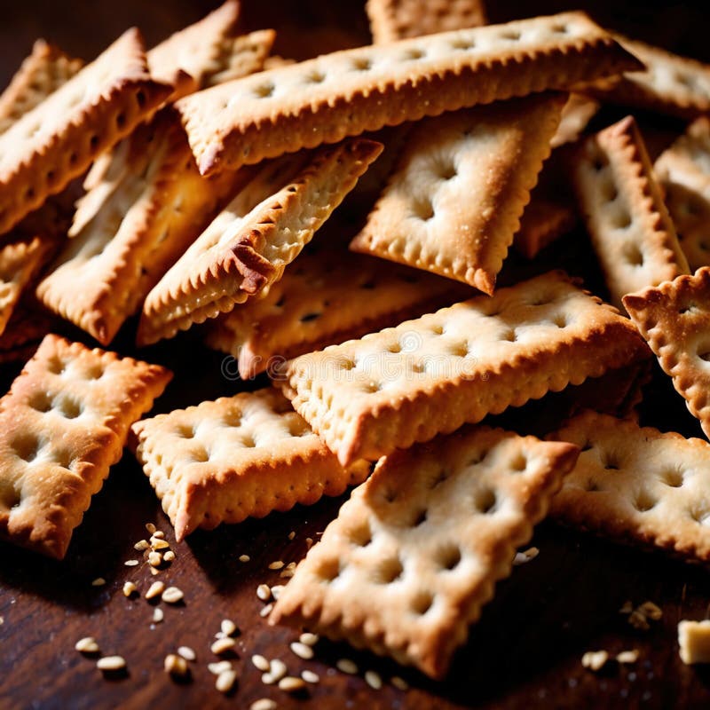 Crackers, Crispy Baked Biscuit Cookie Thin Sliced Food Stock ...