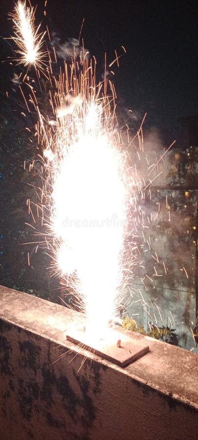 Crackers with Emitted Lighting, Fancy Fireworks in the Night during ...