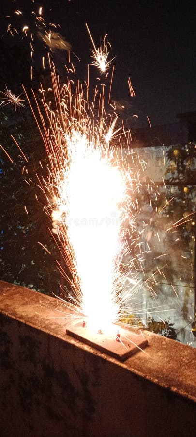 Crackers with Emitted Lighting, Fancy Fireworks in the Night during ...