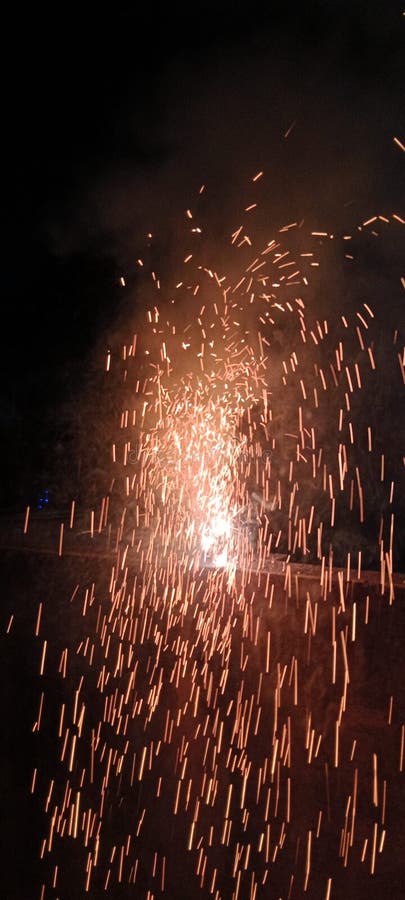 Crackers with Emitted Lighting, Fancy Fireworks in the Night during ...