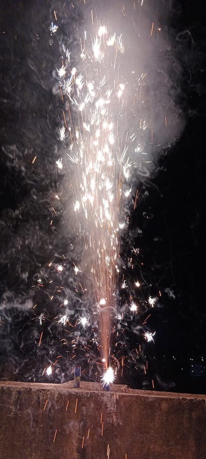 Crackers with Emitted Lighting, Fancy Fireworks in the Night during ...