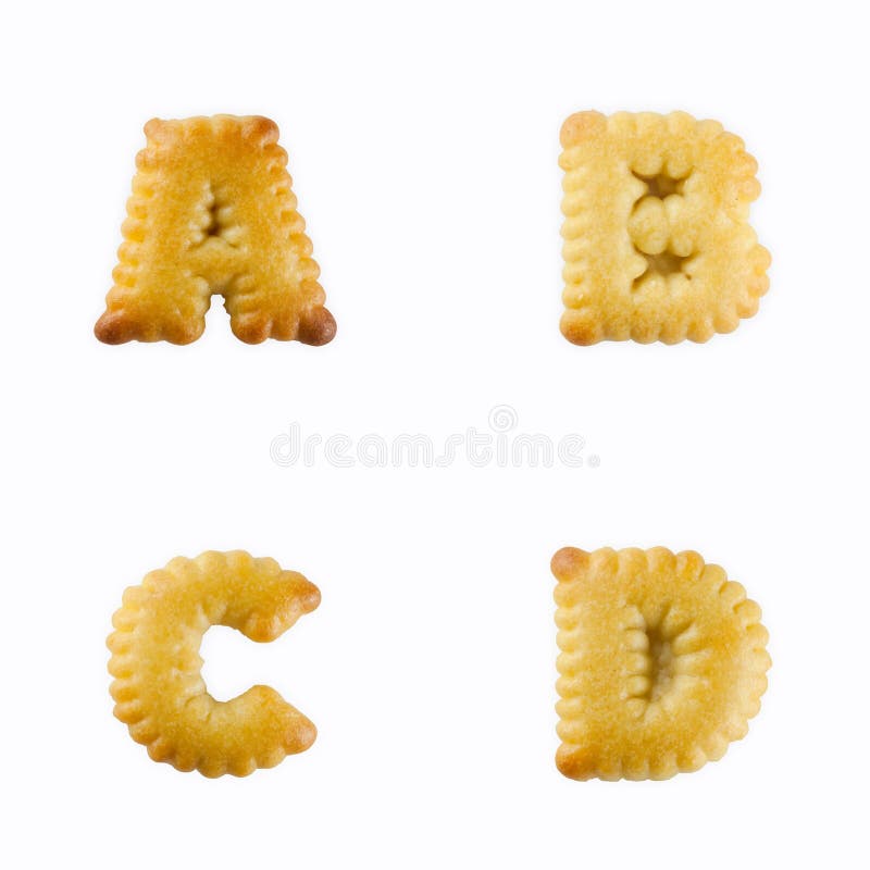 Crackers in the Form of the Alphabet : a-D Stock Image - Image of ...