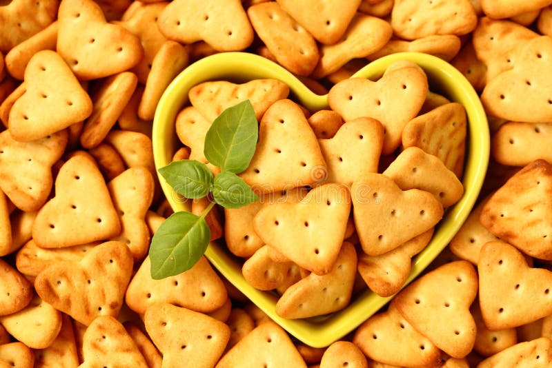 Crackers stock photo. Image of plate, greens, form, hearts - 54946582