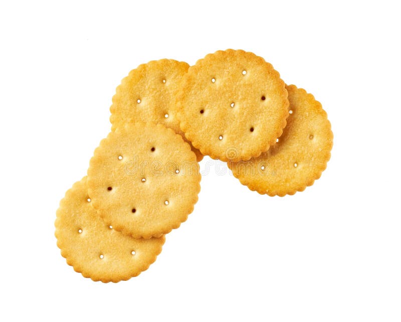 Crackers Isolated. Round Crackers Isolated on White Background , Top ...