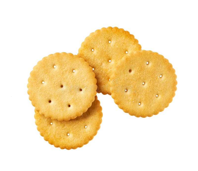 Crackers Isolated. Round Crackers Isolated on White Background , Top ...