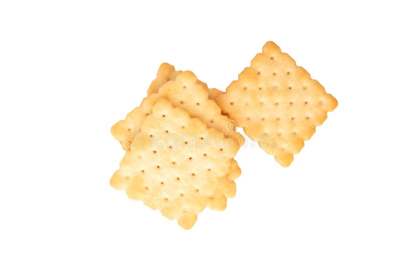 Crackers on a White Background Stock Photo - Image of hole, crispy ...