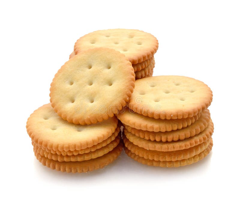 Stapel Van Cracker Op Witte Achtergrond Stock Afbeelding - Image of ...