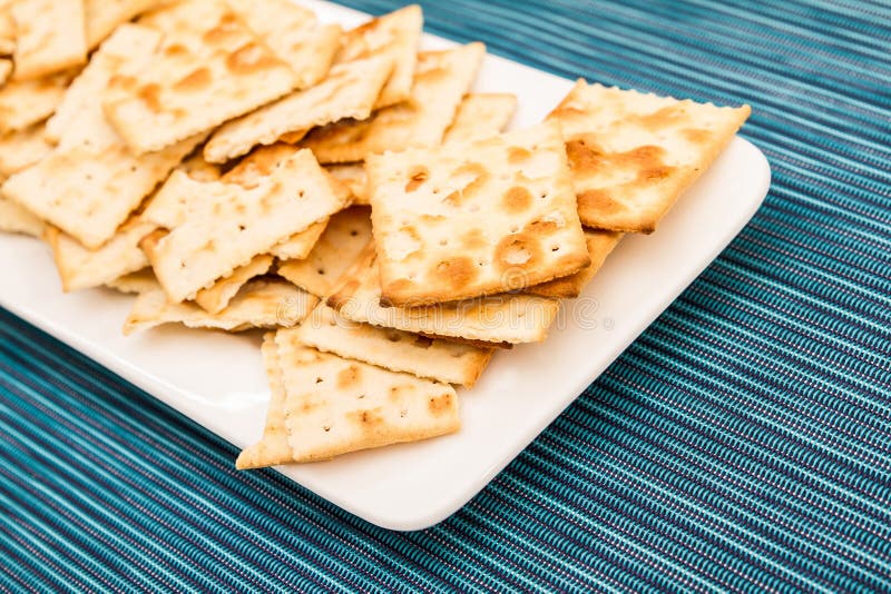 Crackers on a plate stock photo. Image of dairy, salted - 32812784