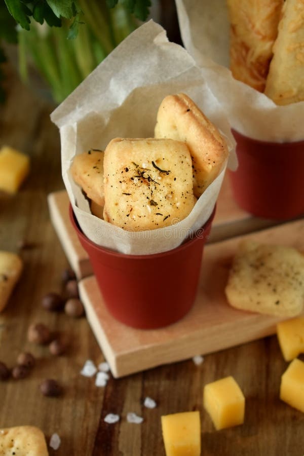 Crackers with Salt and Spices Stock Photo - Image of food, crunchy ...