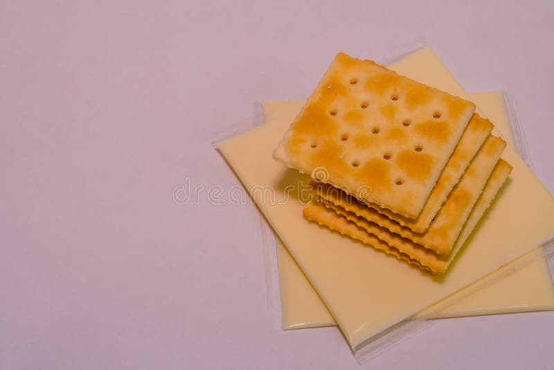 Stack of Crackers on White Background with Work Path Stock Image ...