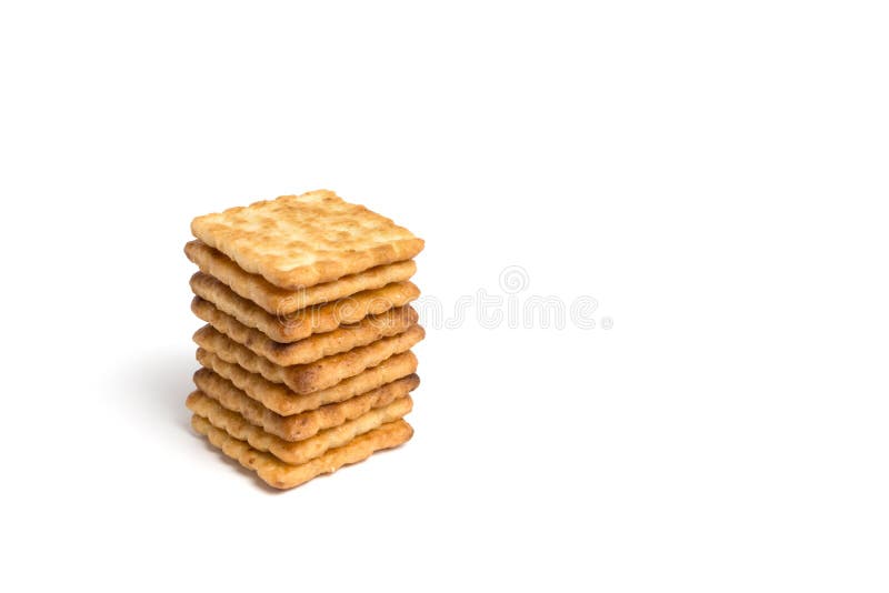 Crackers Stacked on White Background Stock Image - Image of sugar ...
