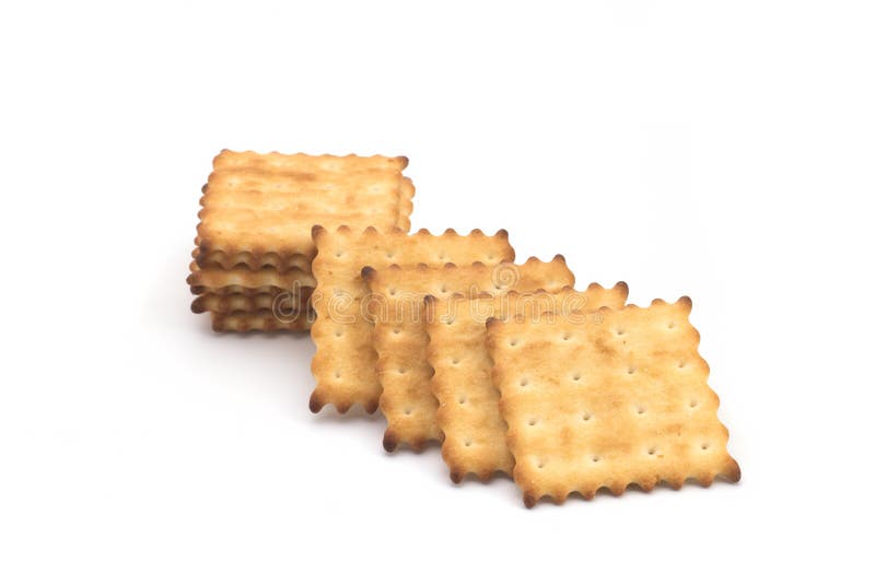 Crackers on a White Background Stock Image - Image of bakery, appetizer ...
