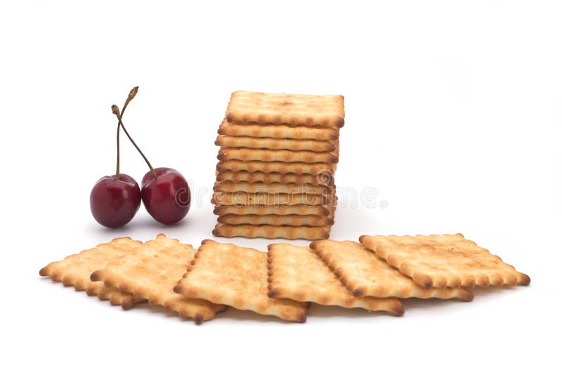 Crackers on a White Background Stock Image - Image of freshness, group ...