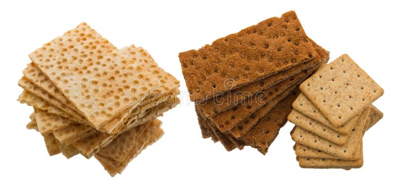 Crackers on a White Background Stock Image - Image of grain, delicious ...
