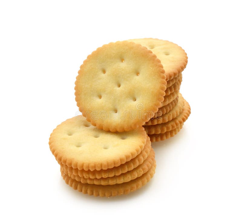 Crackers on White Background Stock Image - Image of baked, snack: 39648995