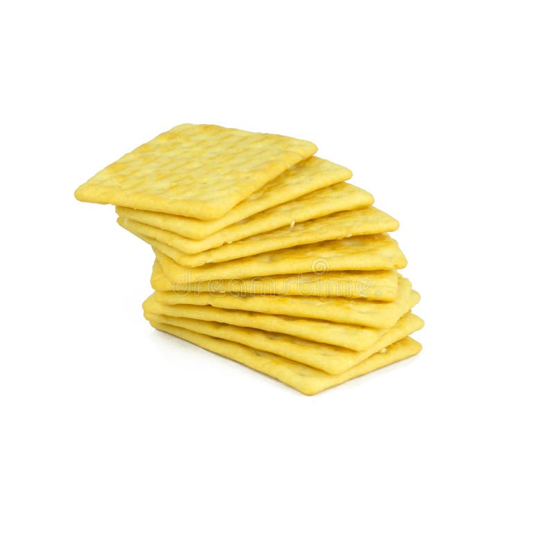 Crackers Yellow Isolated on White Stock Image - Image of healthy ...
