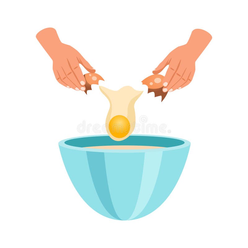 Cracking Eggs Illustration stock vector. Illustration of ingredient ...