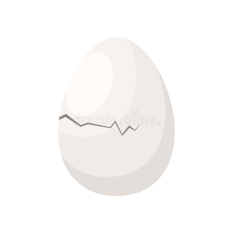 Cracking through Fragile Shell of White Natural Farm Egg Stock Vector ...