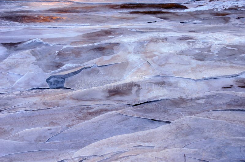 Cracking ice on the river stock image. Image of texture - 165260131