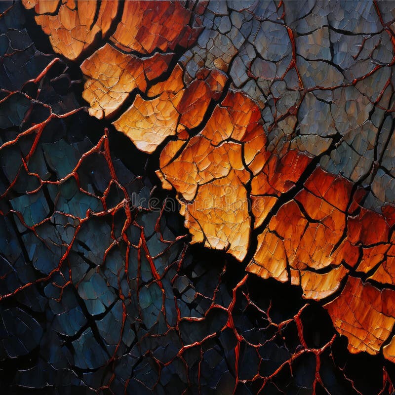Crackling on Oil Paintings the Fine Network of Cracks or Lines Stock ...