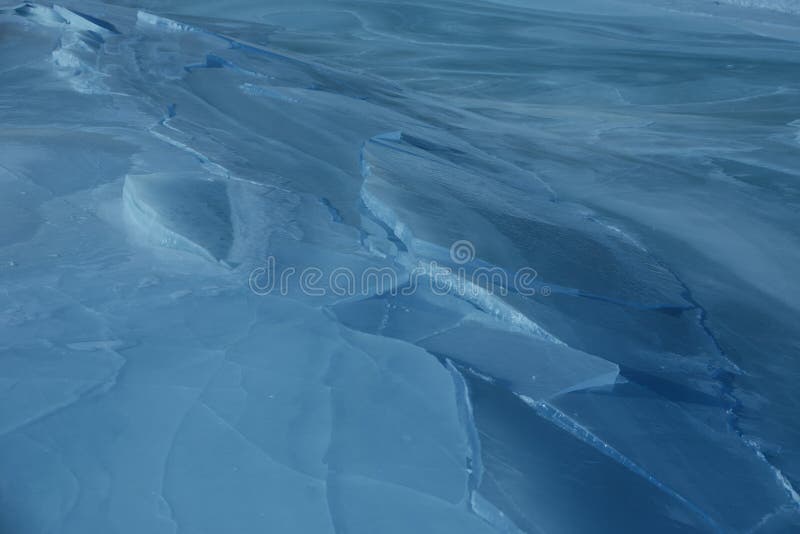 Cracks in blue ice stock image. Image of large, winter - 93171787