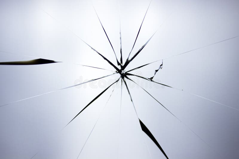 Cracks on Broken Glass. Abstraction Pattern on the Window. Stock Image ...