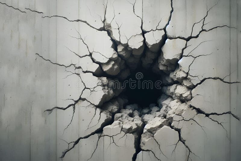 Cracks on the Cement Wall Surface and Holes Caused by Drilling with AI ...