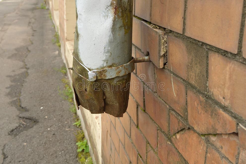 Decaying Cracked Decorative Wall Cladding in Imitation Red Brick with ...