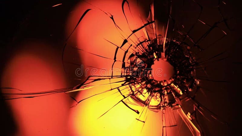 Cracks in the Glass on the Background of Fire Stock Video - Video of ...