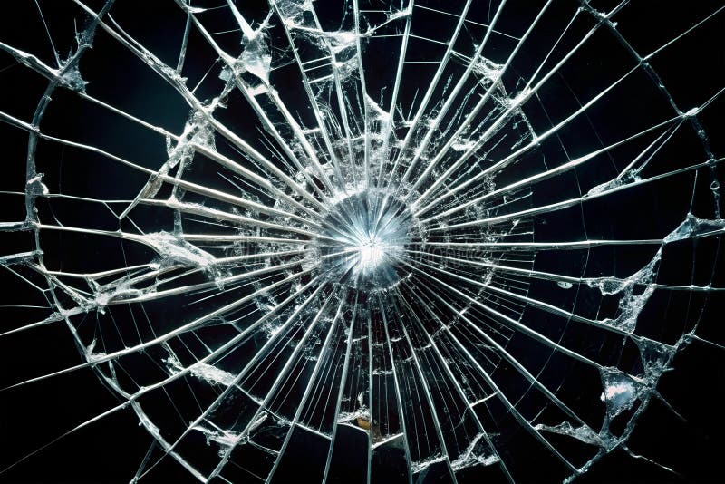 Cracks on the Glass Impact on the Glass, Abstract Background Broken ...