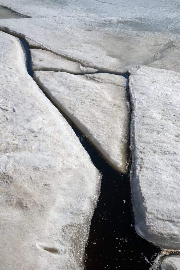 Cracks on the Melting Sea Ice Surface Stock Image - Image of outdoors ...