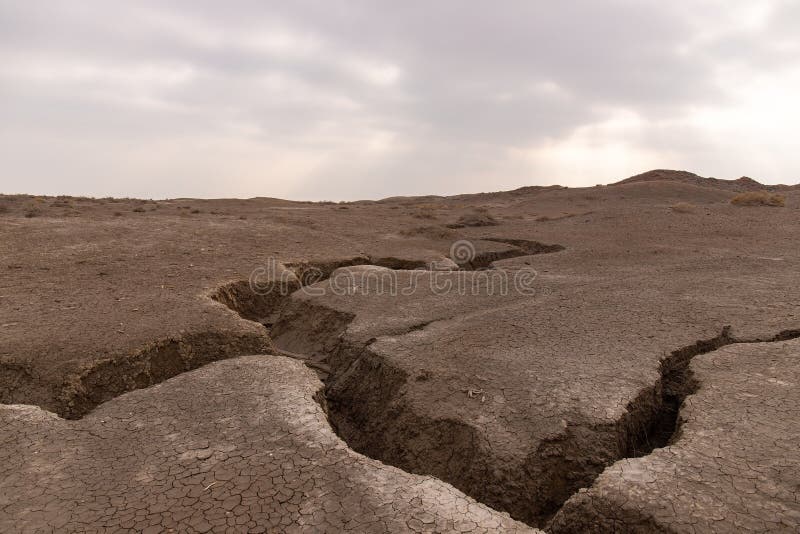 Cracks in the Mountains on the Ground from the Rain Stock Photo - Image ...