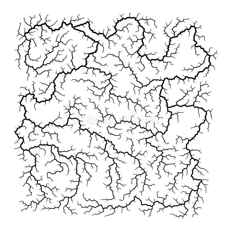 Cracks Square for Design Project on Black - Vector Illustration Stock ...