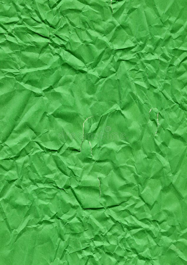 Cracks and Tears on a Green Crumpled Sheet of Paper Stock Photo - Image ...