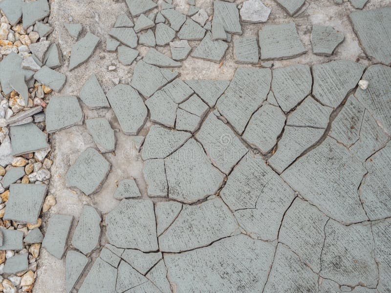 Cracks on the Walkway through Construction Defects Stock Photo - Image ...