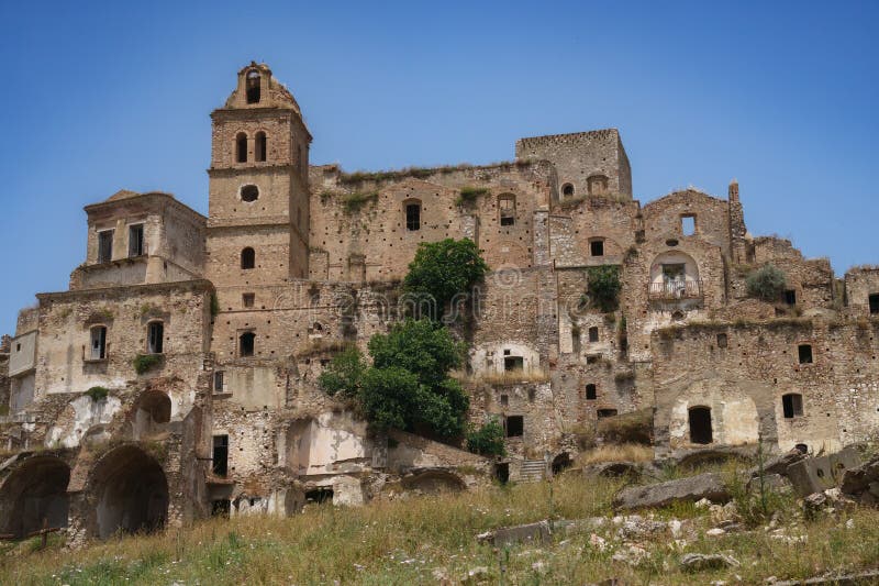Craco Abandoned Village, Basilicata, Italy Stock Image - Image of ruin ...