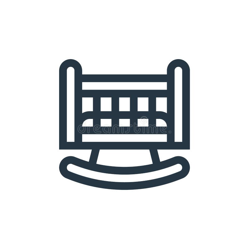 Cradle Icon Vector from Baby Shower Concept. Thin Line Illustration of ...