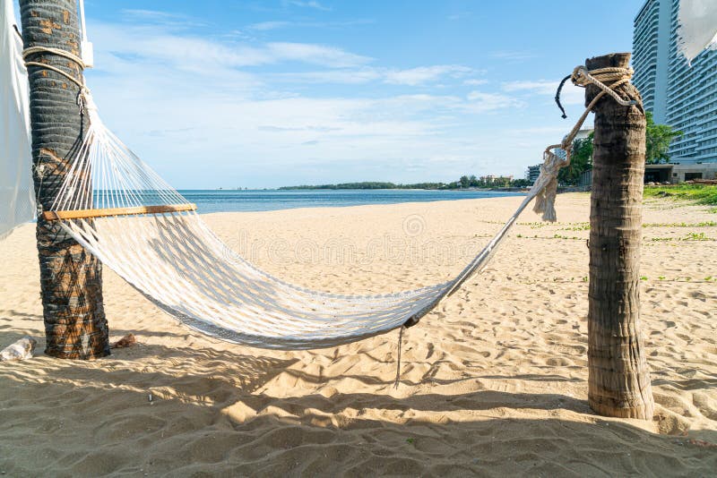 Cradle with Sea Beach Background Stock Photo - Image of summer ...