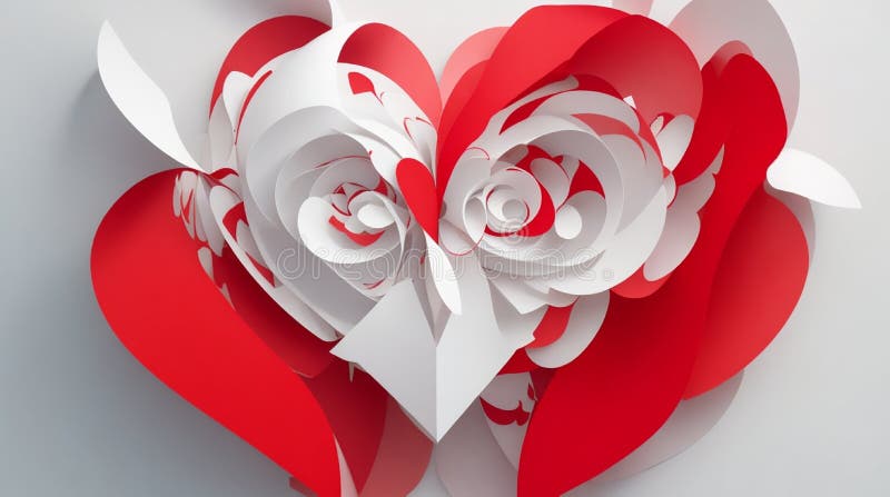Craft an Abstract Representation of Love Using only White and Red ...