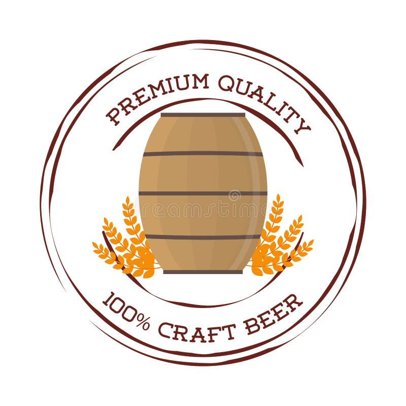 Craft Barrel Beer Premium Quality Stock Illustration - Illustration of ...