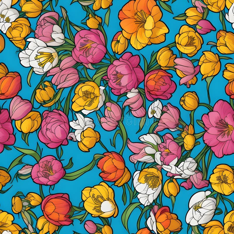 Craft Beautiful Floral Patterns for Your Fabric Projects Stock ...