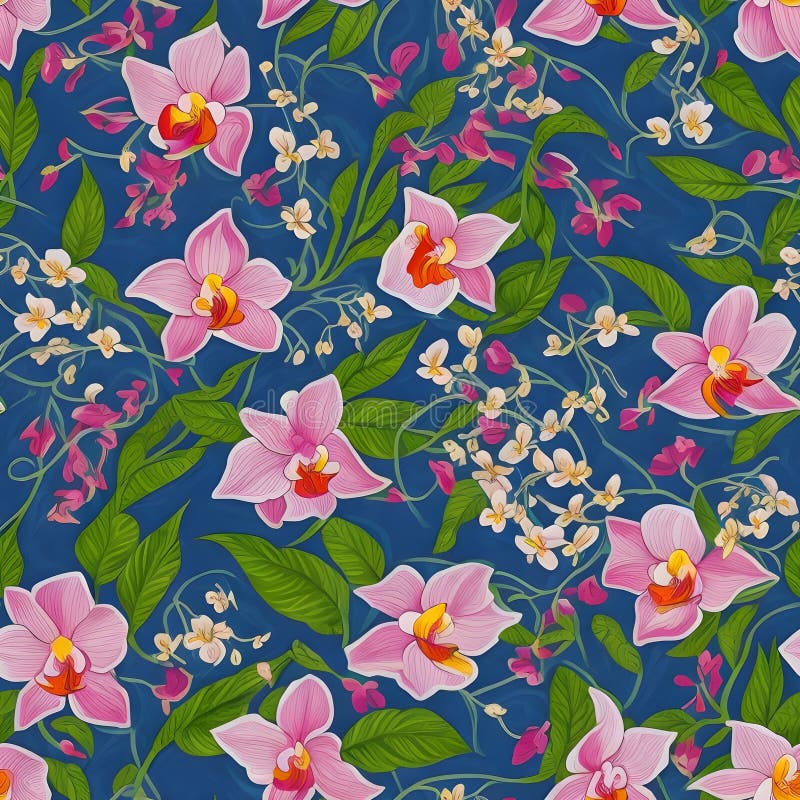 Craft Beautiful Orchid Flower Floral Patterns for Your Fabric Projects ...