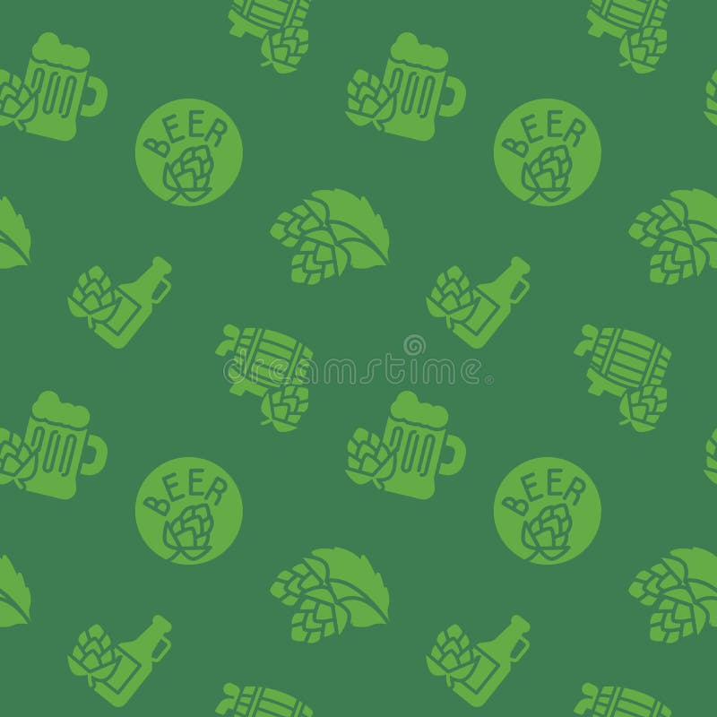 Craft Beer Brewery Icons Pattern Stock Vector - Illustration of malt ...