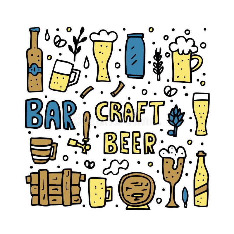 Craft Beer Elements Set. Vector Illustration. Stock Vector ...