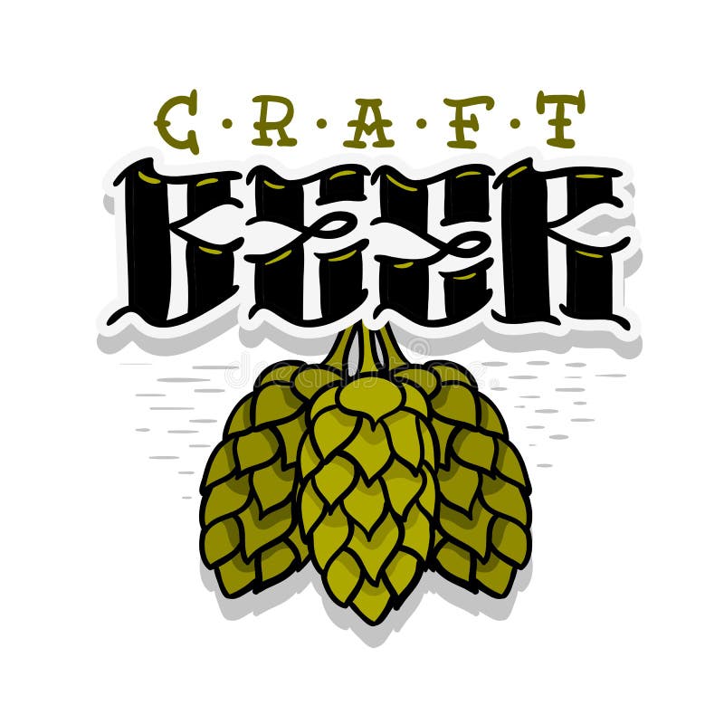 Craft Brewery Logo With A Beer Hop Illustration. Vector Graphic. Stock ...