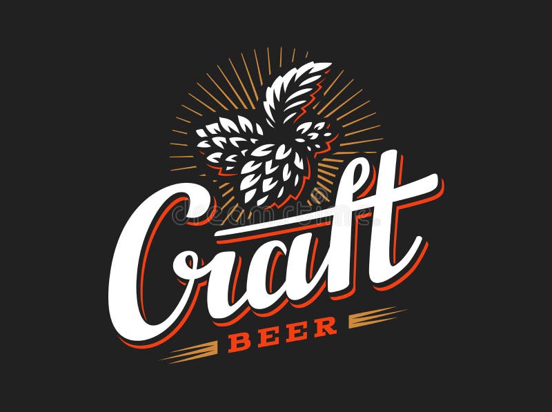 Craft Beer Logo- Vector Illustration, Emblem Brewery Design Stock ...