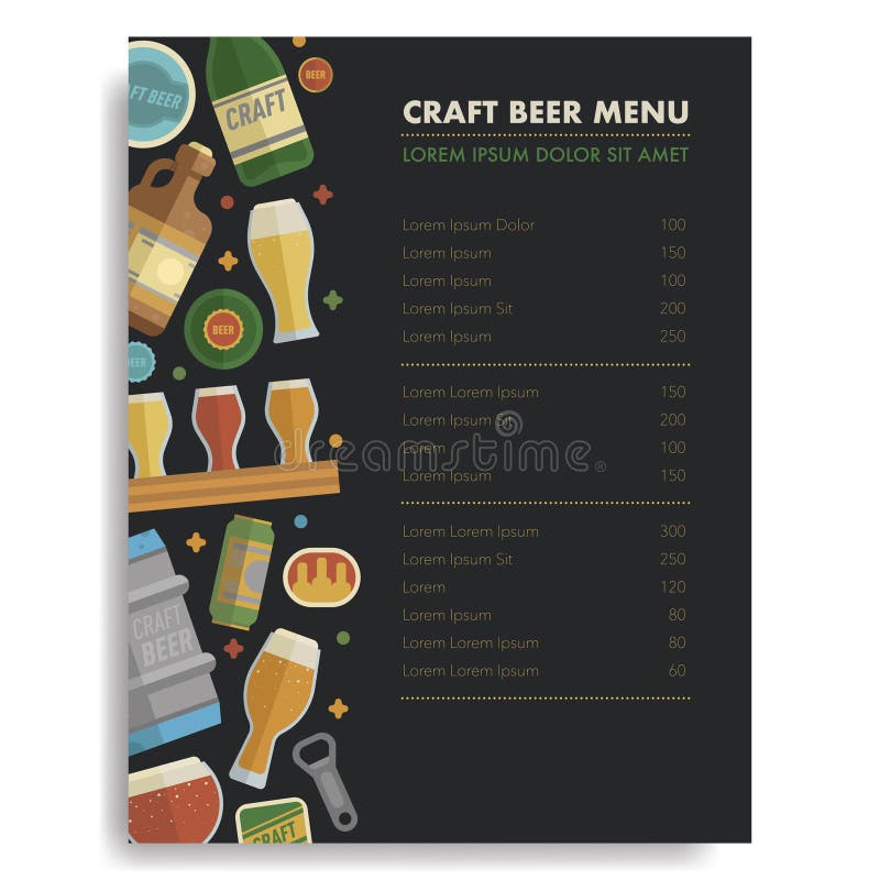 Craft beer menu template stock vector. Illustration of beer - 179916194