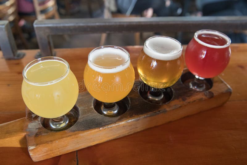 Craft Beer Sample Tasting Flight Stock Image - Image of alcohol ...