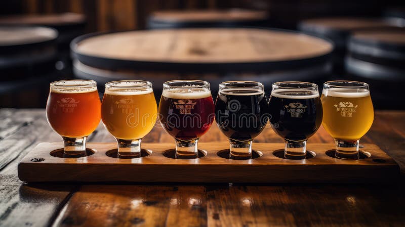 Craft beer sampling stock illustration. Illustration of barrel - 362163125